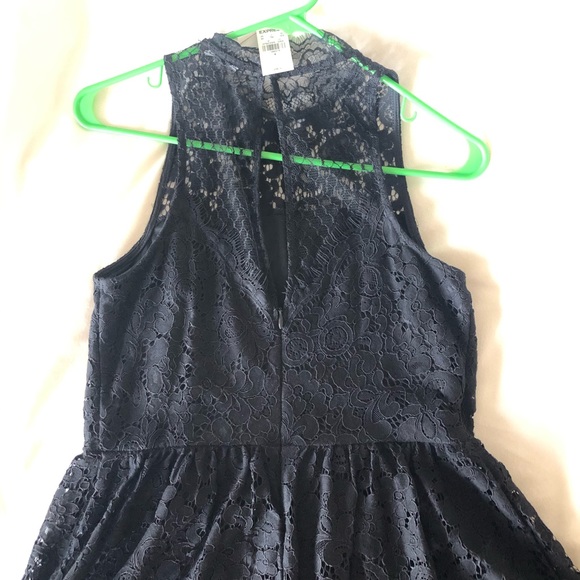 Express | Dresses | Nwt Express Black Tiered Lace Mini Dress | Poshmark